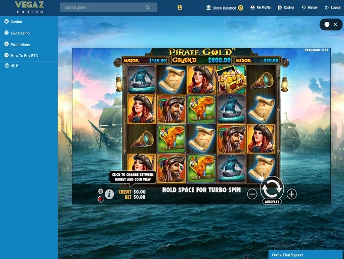 Vegaz Casino Online Casino Review