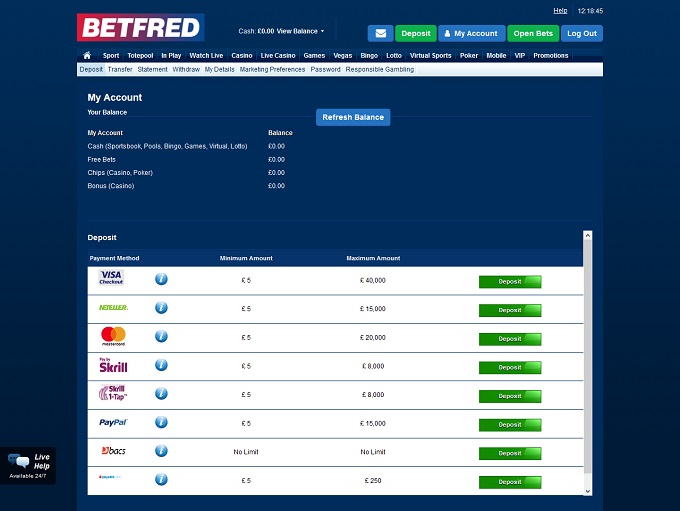 Betfred Casino Online Casino Review