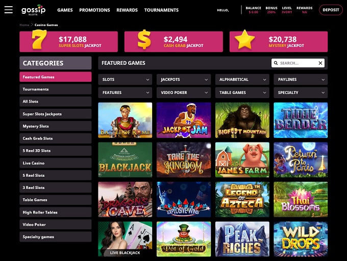 Gossip Slots Online Casino Review