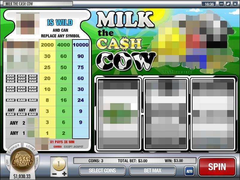 Play Milk the Cash Cow Video Slot from Rival for Free