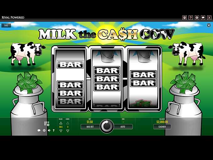 Play Milk the Cash Cow Video Slot from Rival for Free