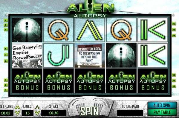 Play Alien Autopsy Video Slot from OpenBet for Free