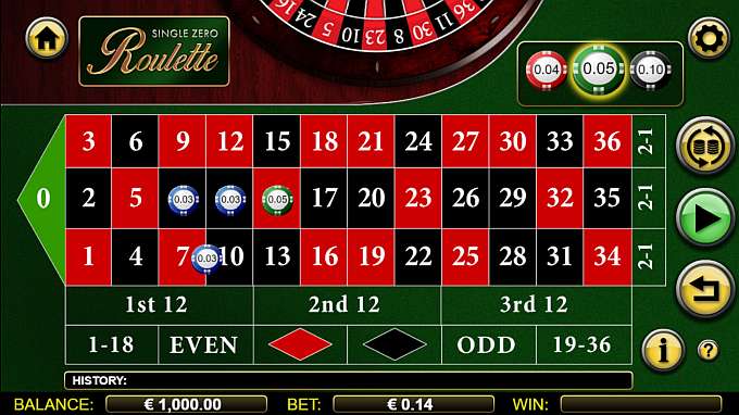 Play Single Zero Roulette Roulette from NYX Interactive for Free