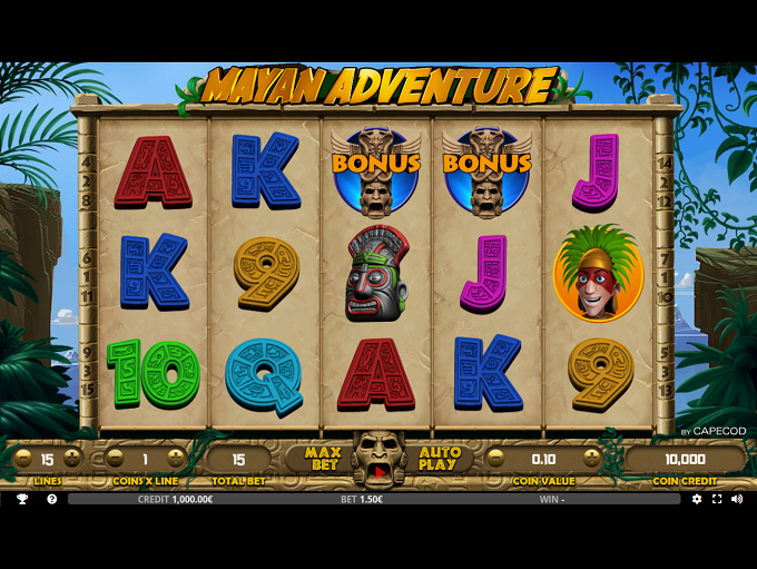 Play Mayan Adventure Video Slot from Capecod Gaming for Free