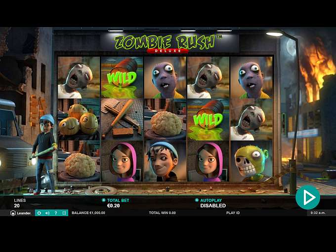Play Zombie Rush Deluxe Video Slot from Leander Games for Free