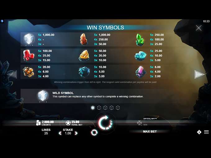 Play Crystal Rift Video Slot from Rabcat for Free