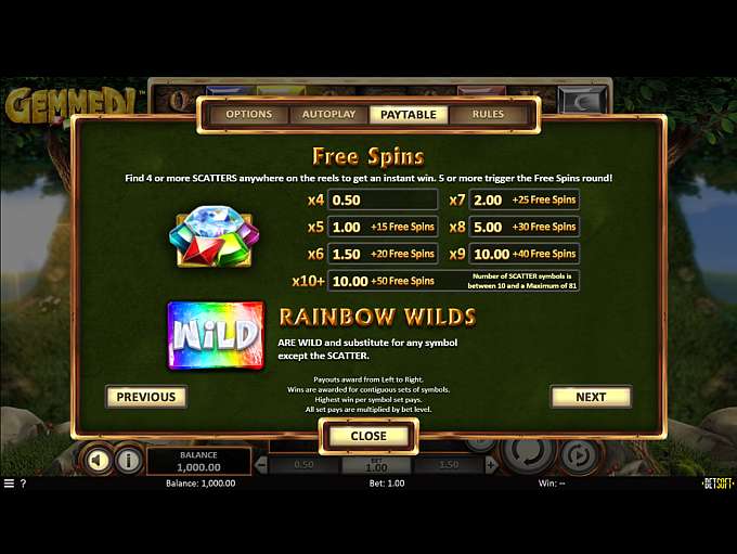 Play Gemmed Video Slot from BetSoft for Free