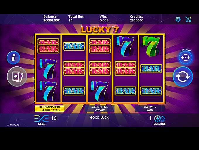 Play Lucky 7 Video Slot from DLV for Free