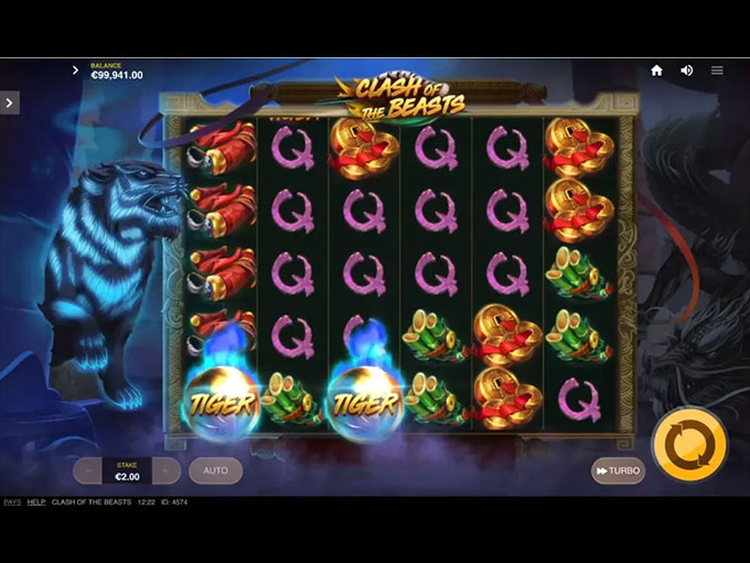 Play Clash of the Beasts Video Slot from Red Tiger Gaming for Free