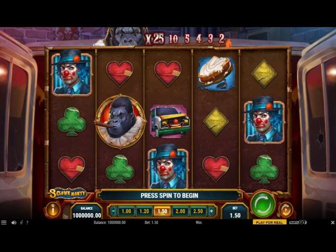 Play 3 Clown Monty Video Slot from Play n GO for Free