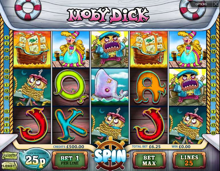 Play Moby Dick Video Slot from Multi Slot Casinos for Free