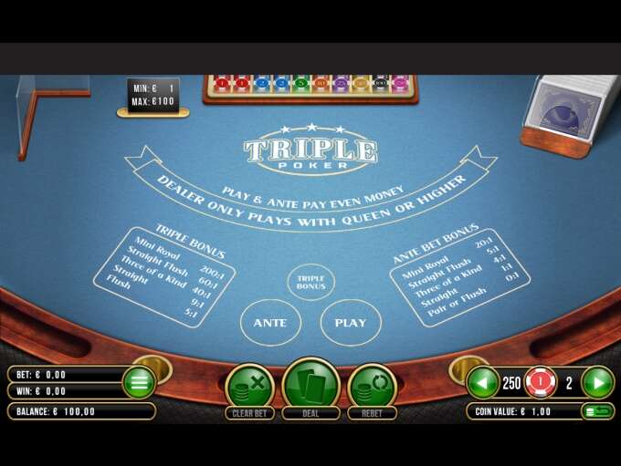 Play Triple Poker Table from The Art Of Games for Free