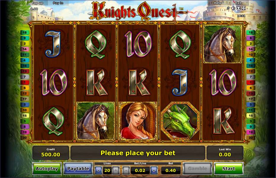 Play Knights Quest Video Slot from Novomatic for Free