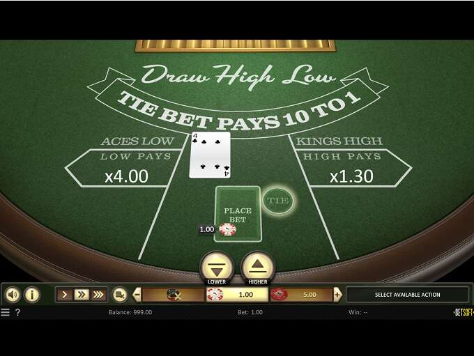 Play Draw Hi-Lo Table from BetSoft for Free